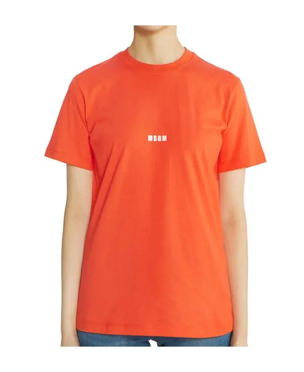 MSGM Logo Detail T-shirt - Orange