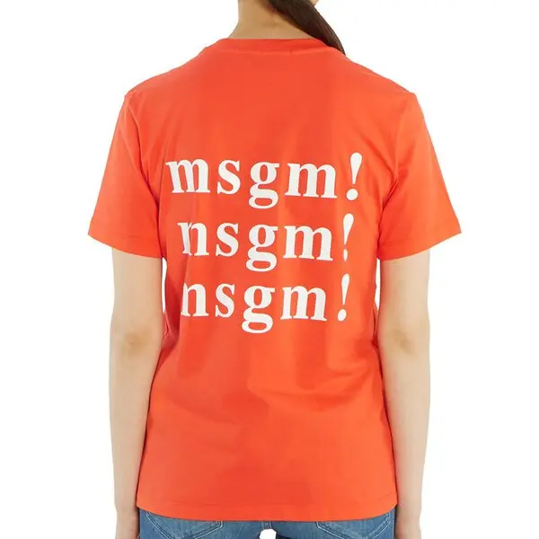 MSGM Logo Detail T-shirt - Orange