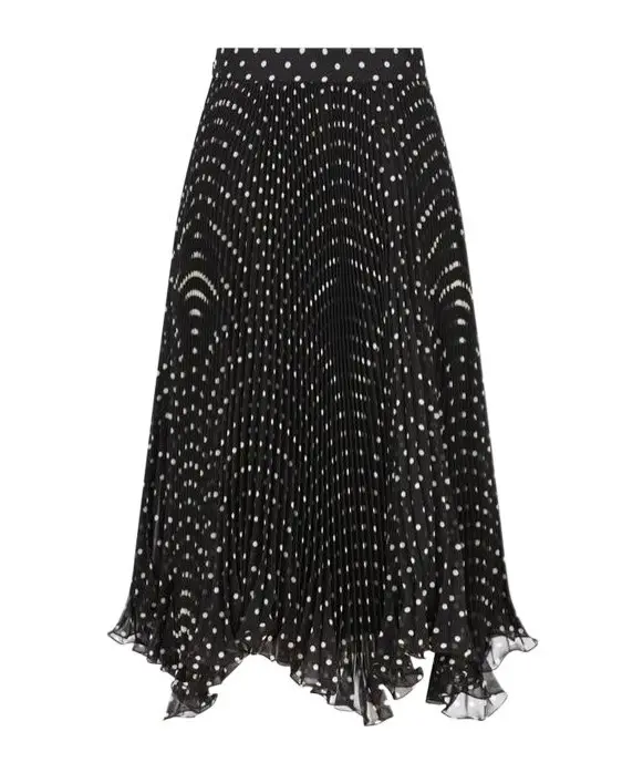 Valentino Garavani Asymmetric Polka-dot Print Skirt - Black