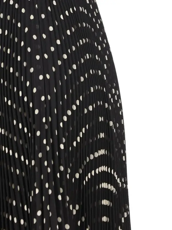 Valentino Garavani Asymmetric Polka-dot Pleated Skirt