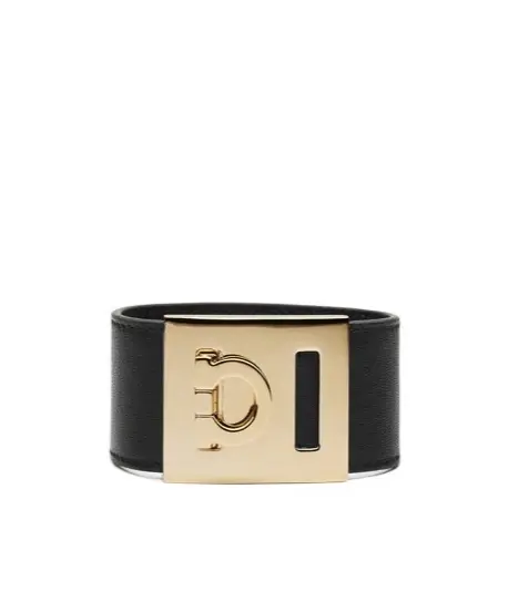 FERRAGAMO Gancini Buckle Cuff Bracelet - Black