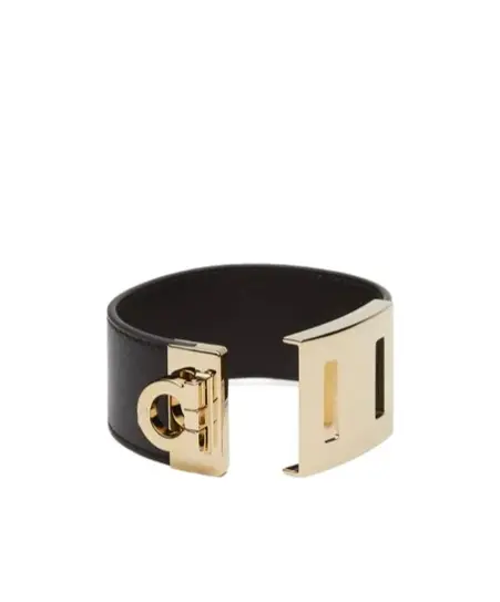 FERRAGAMO Gancini Buckle Cuff Bracelet - Black