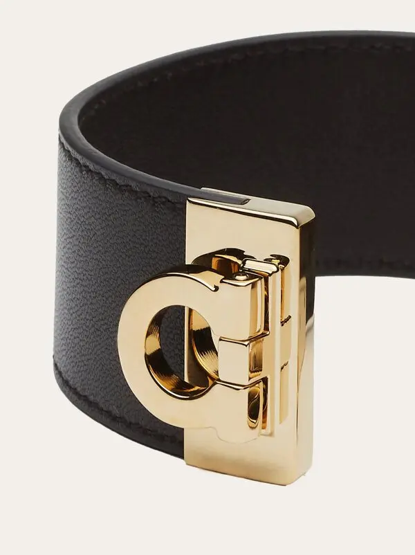 FERRAGAMO Gancini Buckle Cuff Bracelet - Black