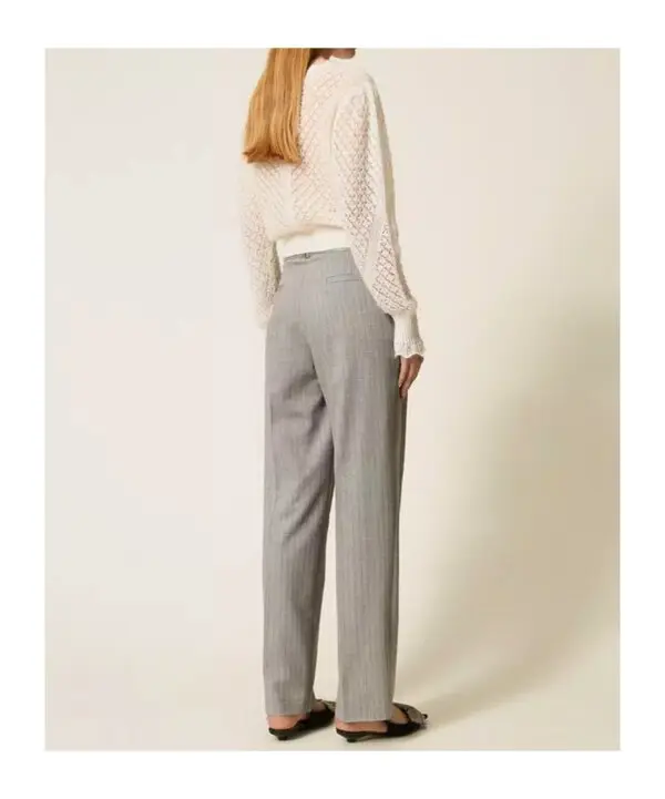 TWINSET Pinstriped Pleated Trousers