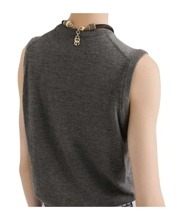 Dolce & Gabbana Ribbed Knit Sleeveless Vest