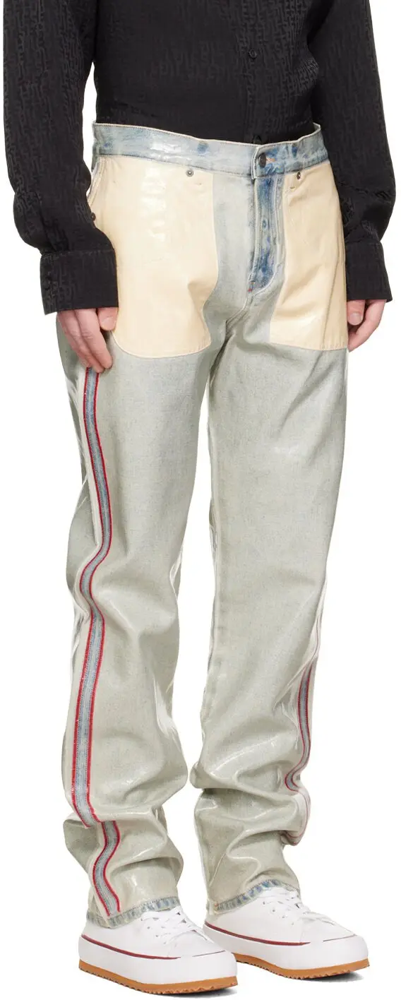DIESEL® Contrast Panel Straight-leg Jeans