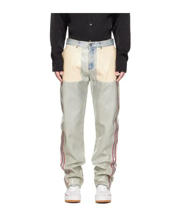 DIESEL® Contrast Panel Straight-leg Jeans