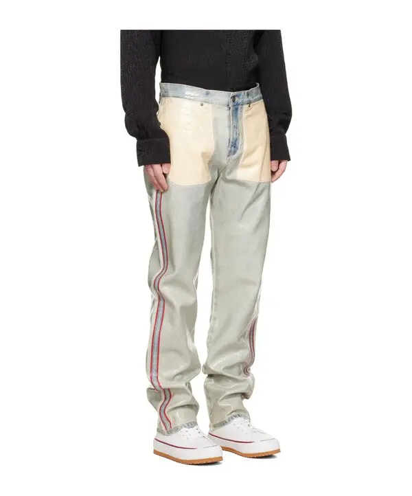 DIESEL® Contrast Panel Straight-leg Jeans