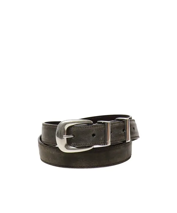Celine 25mm Suede Calfskin Western Belt With Waxed Effect - Brown