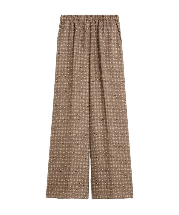 Max Mara Wide-leg Printed Trousers - Mud