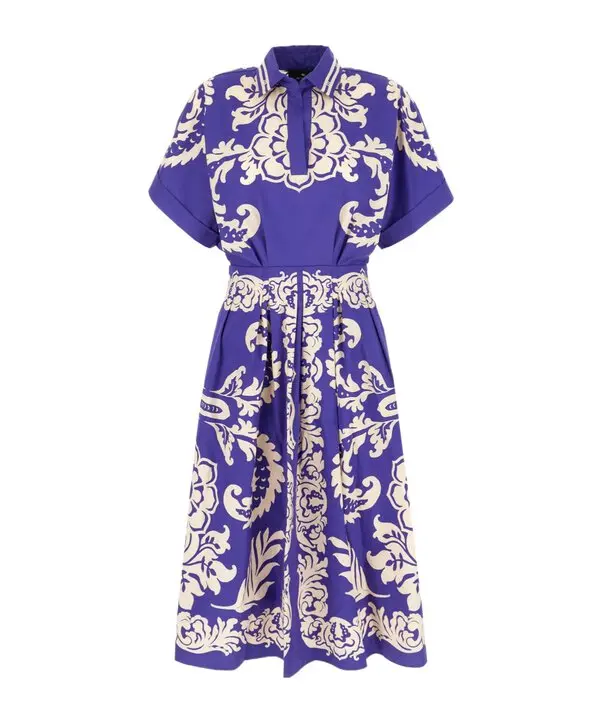 Etro Printed Pleated Midi Dress