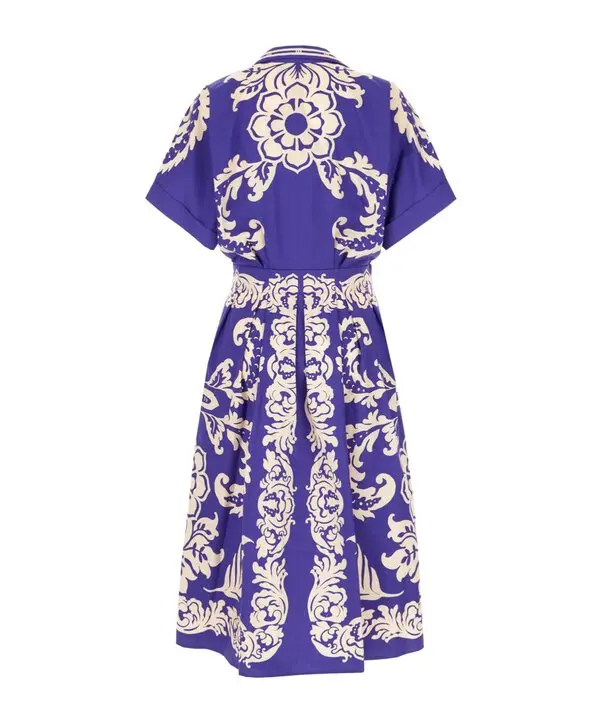 Etro Printed Pleated Midi Dress