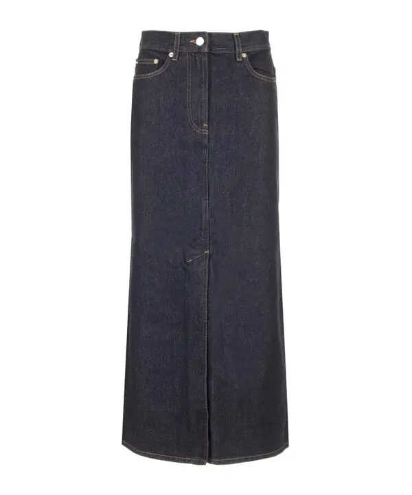LOULOU STUDIO Midi Denim Skirt - Blue