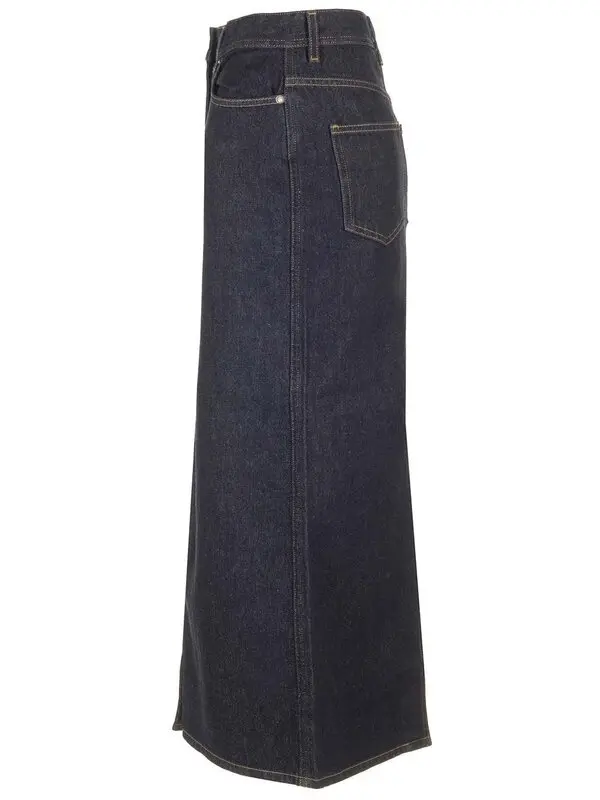 LOULOU STUDIO Midi Denim Skirt - Blue