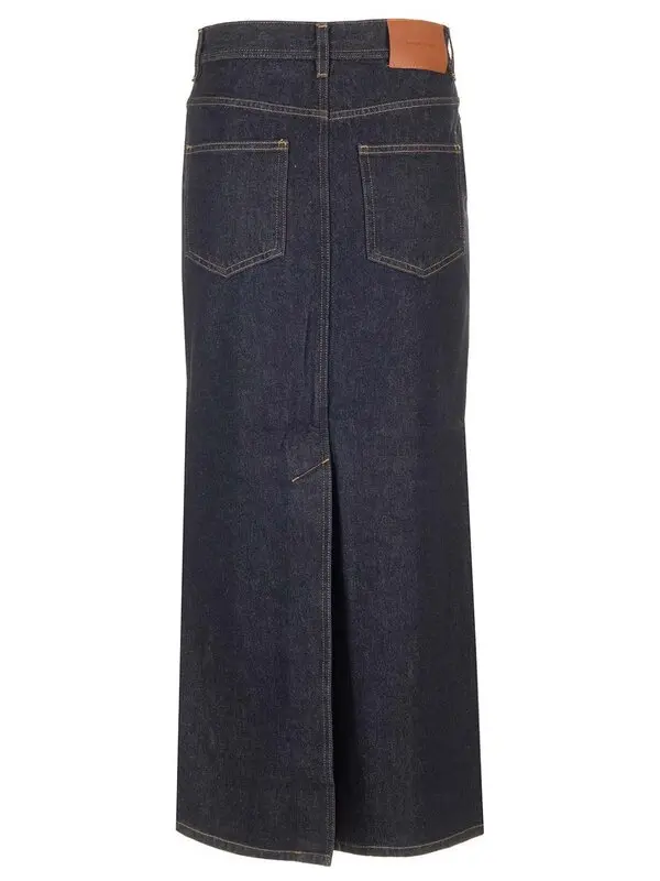 LOULOU STUDIO Midi Denim Skirt - Blue