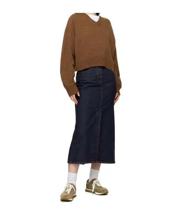 LOULOU STUDIO Midi Denim Skirt - Blue