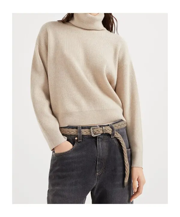 Brunello Cucinelli Monile Woven Buckle Belt