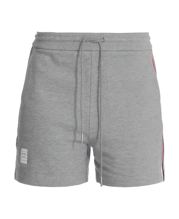 Thom Browne Drawstring Shorts With Rwb Stripes - Gray