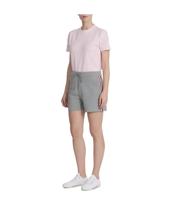 Thom Browne Drawstring Shorts With Rwb Stripes - Gray