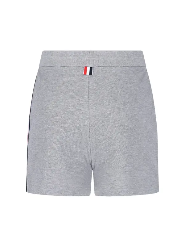 Thom Browne Drawstring Shorts With Rwb Stripes