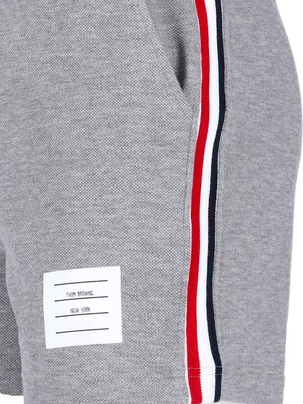 Thom Browne Drawstring Shorts With Rwb Stripes