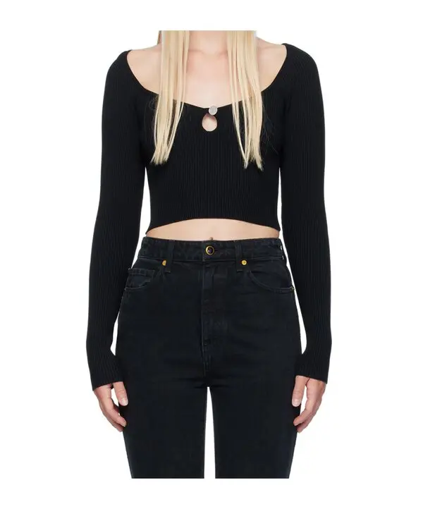 Moschino Cropped Cutout Sweater