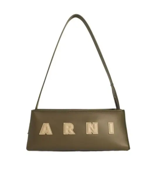 Marni Logo Patch Shoulder Bag - Green