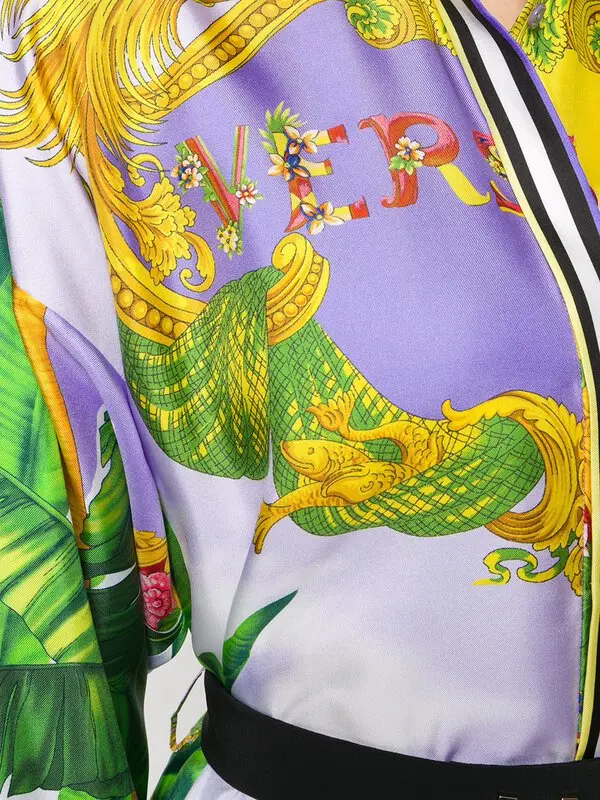 Versace Printed Belted Straight Dress