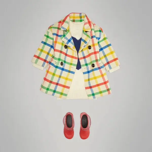 Burberry Double-breasted Plaid Coat
