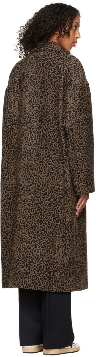 GOLDEN GOOSE Leopard Jacquard Wool Coat