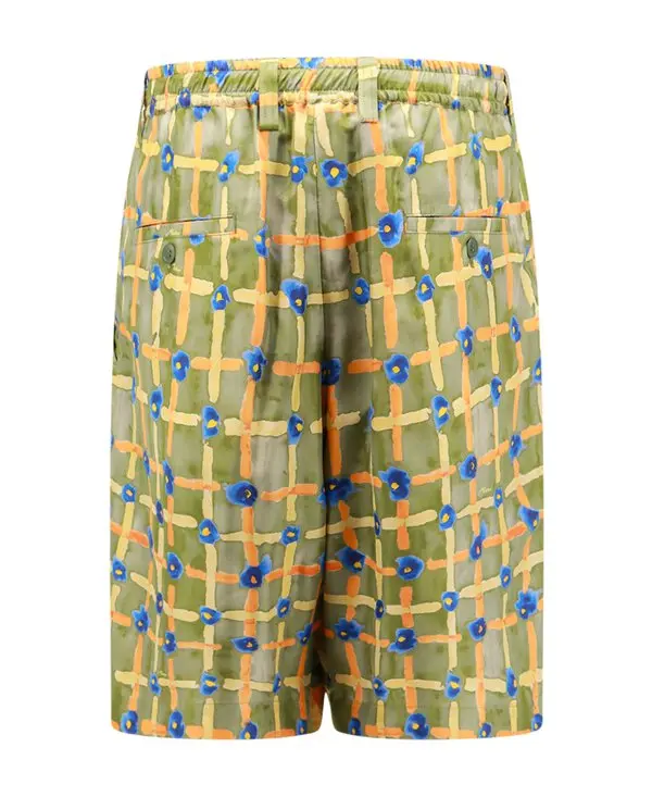 Marni Abstract Print Pleated Bermuda Shorts