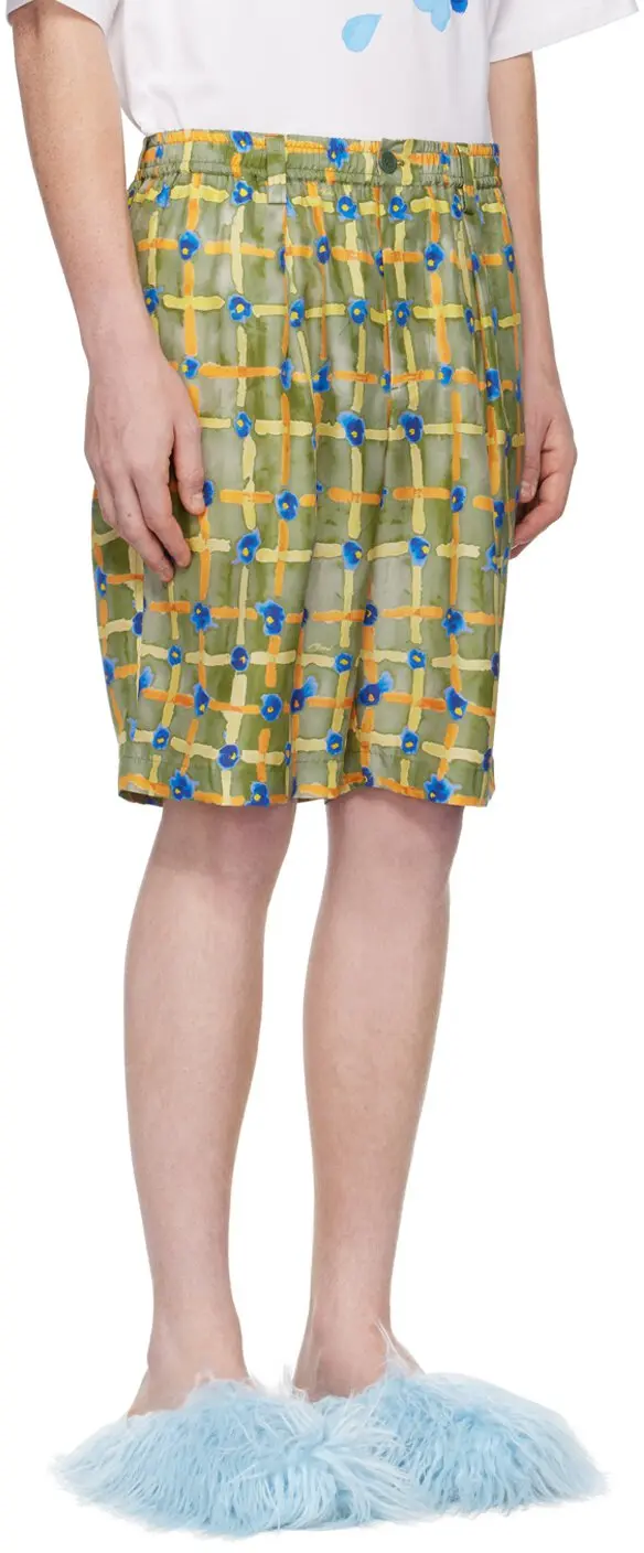 Marni Abstract Print Pleated Bermuda Shorts