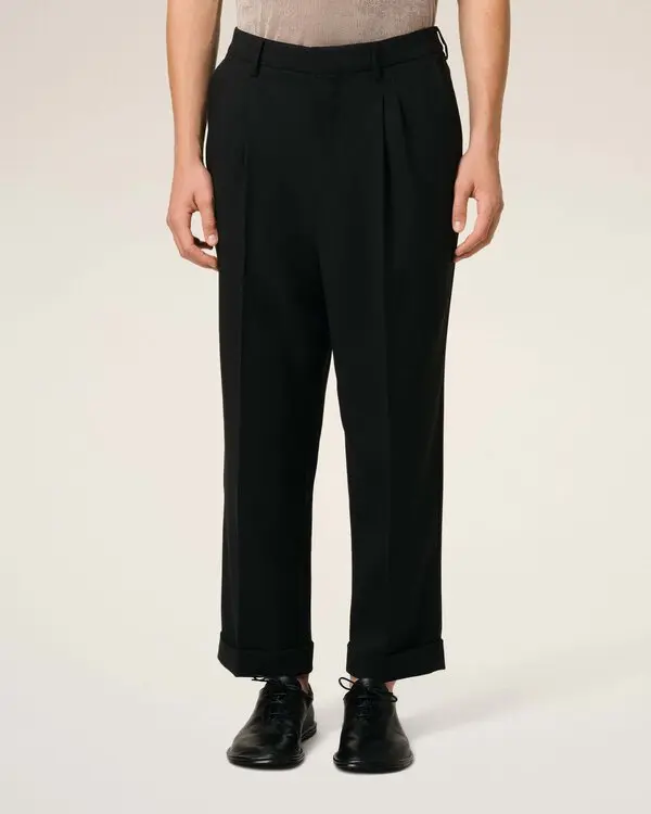 AMI Paris Carrot Fit Trousers - Black