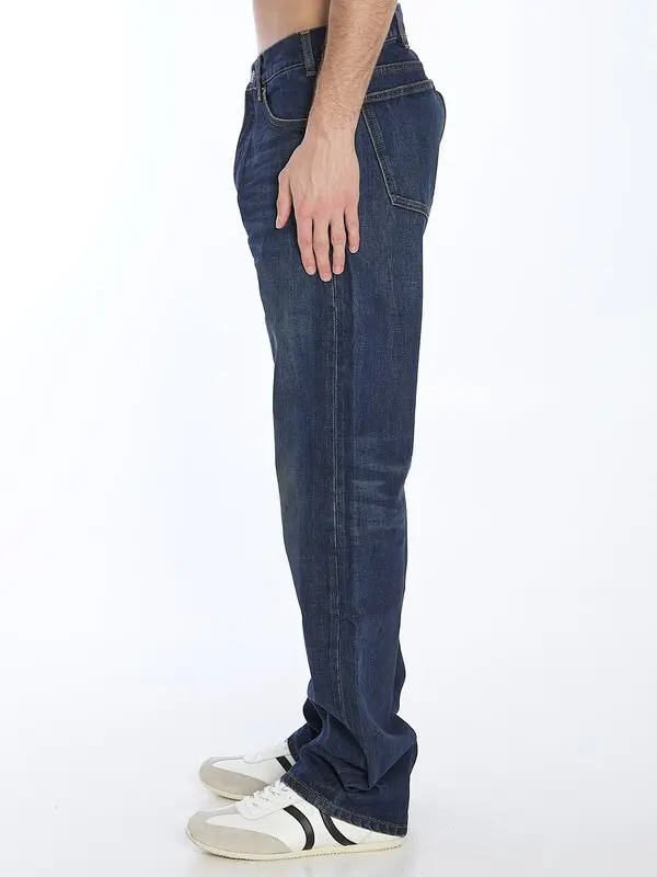 Celine Kurt Jeans In Dark Stone Wash Denim - Blue