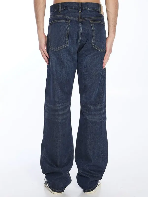 Celine Kurt Jeans In Dark Stone Wash Denim - Blue