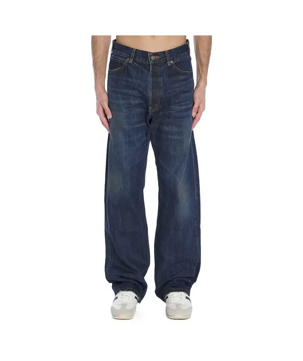 Celine Kurt Jeans In Dark Stone Wash Denim