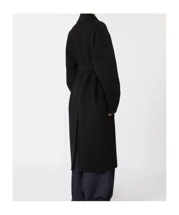 Sportmax Belted Long Coat - Black