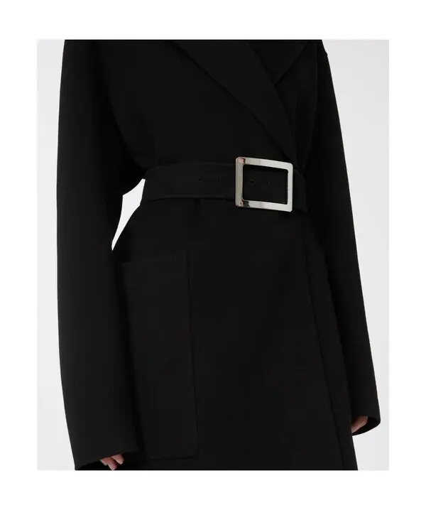 Sportmax Belted Long Coat - Black