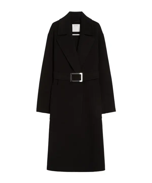 Sportmax Belted Long Coat - Black