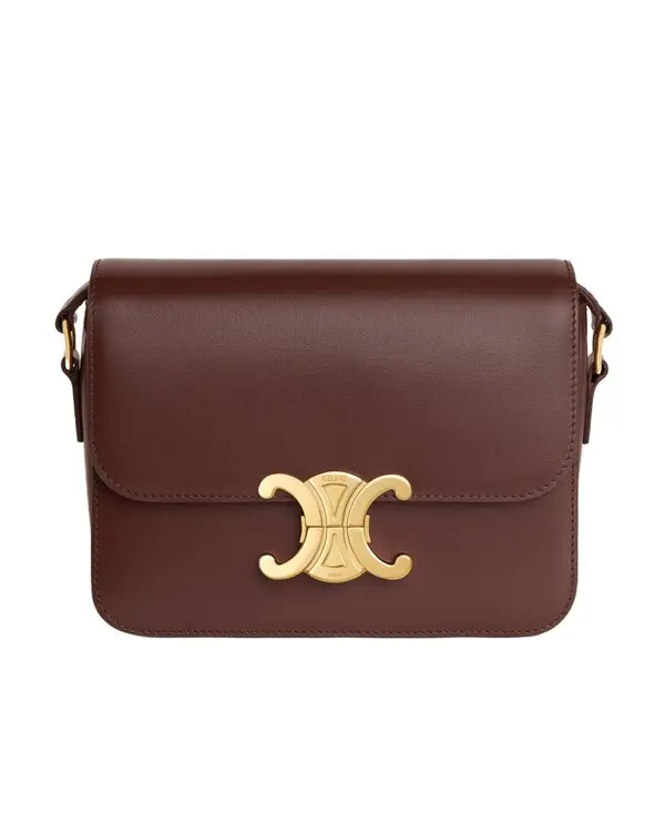 Celine Teen Triomphe Bag In Shiny Calfskin - Red