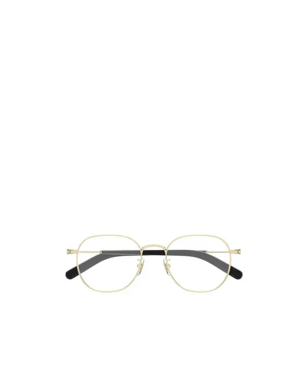 Montblanc Eyewear Round Frame Glasses - Shiny Light Gold