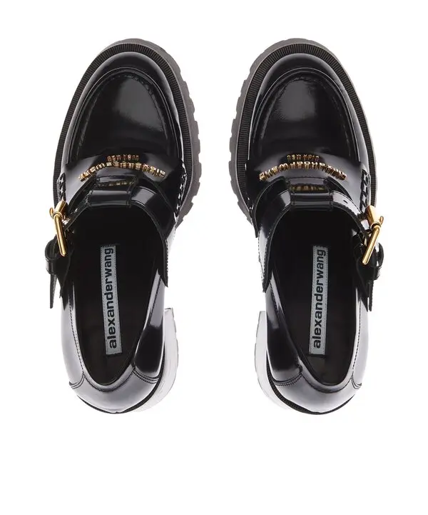 Alexander Wang Carter 95mm Loafer Style Pumps With Buckle Detail