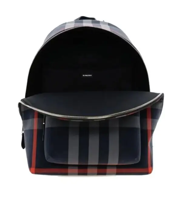 Burberry Check Pattern Zip-around Backpack - Black