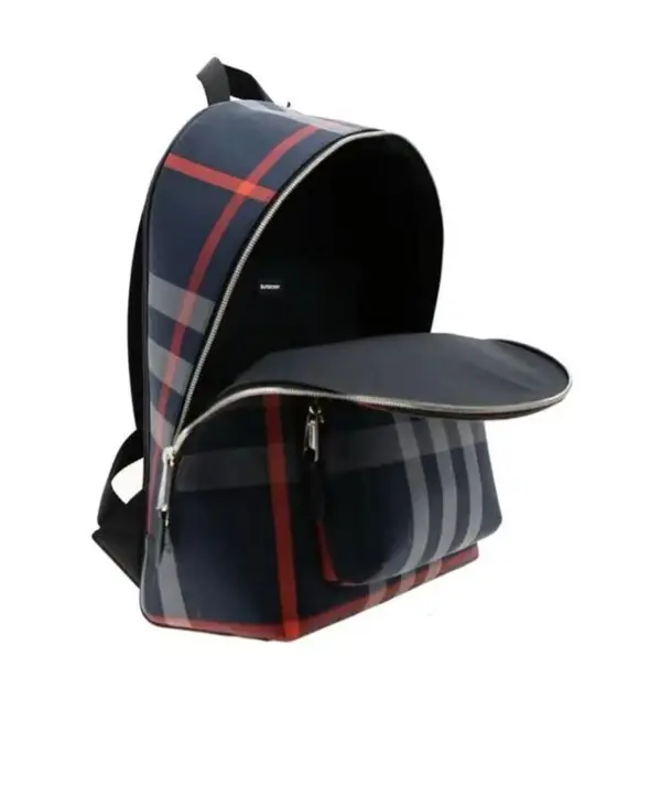 Burberry Check Pattern Zip-around Backpack - Black