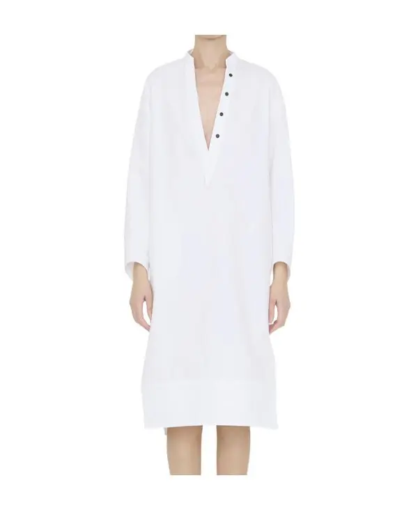 Khaite Long-sleeve Midi Dress - White