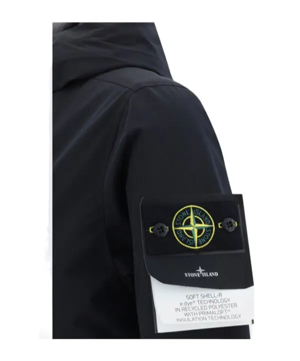Stone Island Zip-up Hooded Jacket - Black