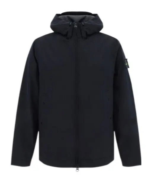 Stone Island Zip-up Hooded Jacket - Black