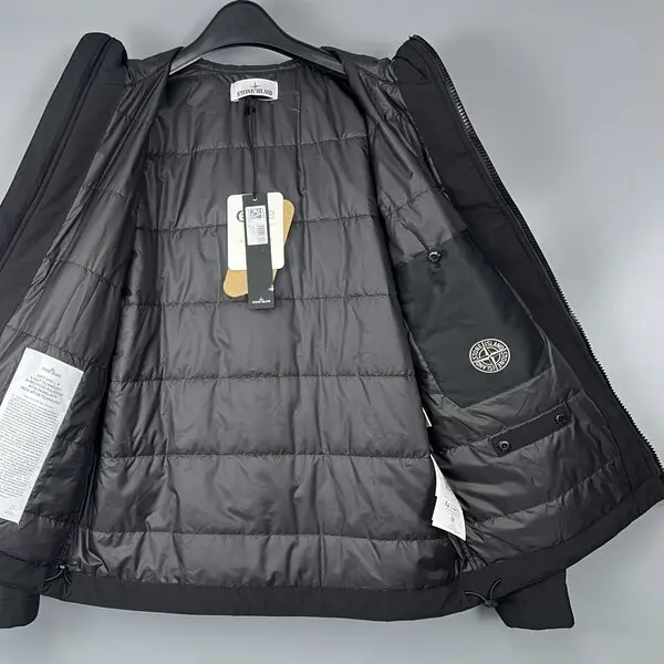 Stone Island Zip-up Hooded Jacket - Black