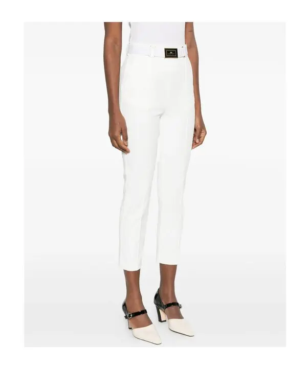 Elisabetta Franchi Slim Fit Stretch Belted Trousers