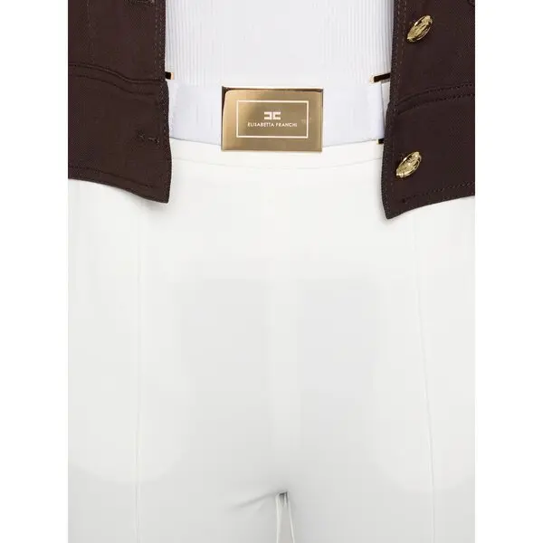 Elisabetta Franchi Slim Fit Stretch Belted Trousers